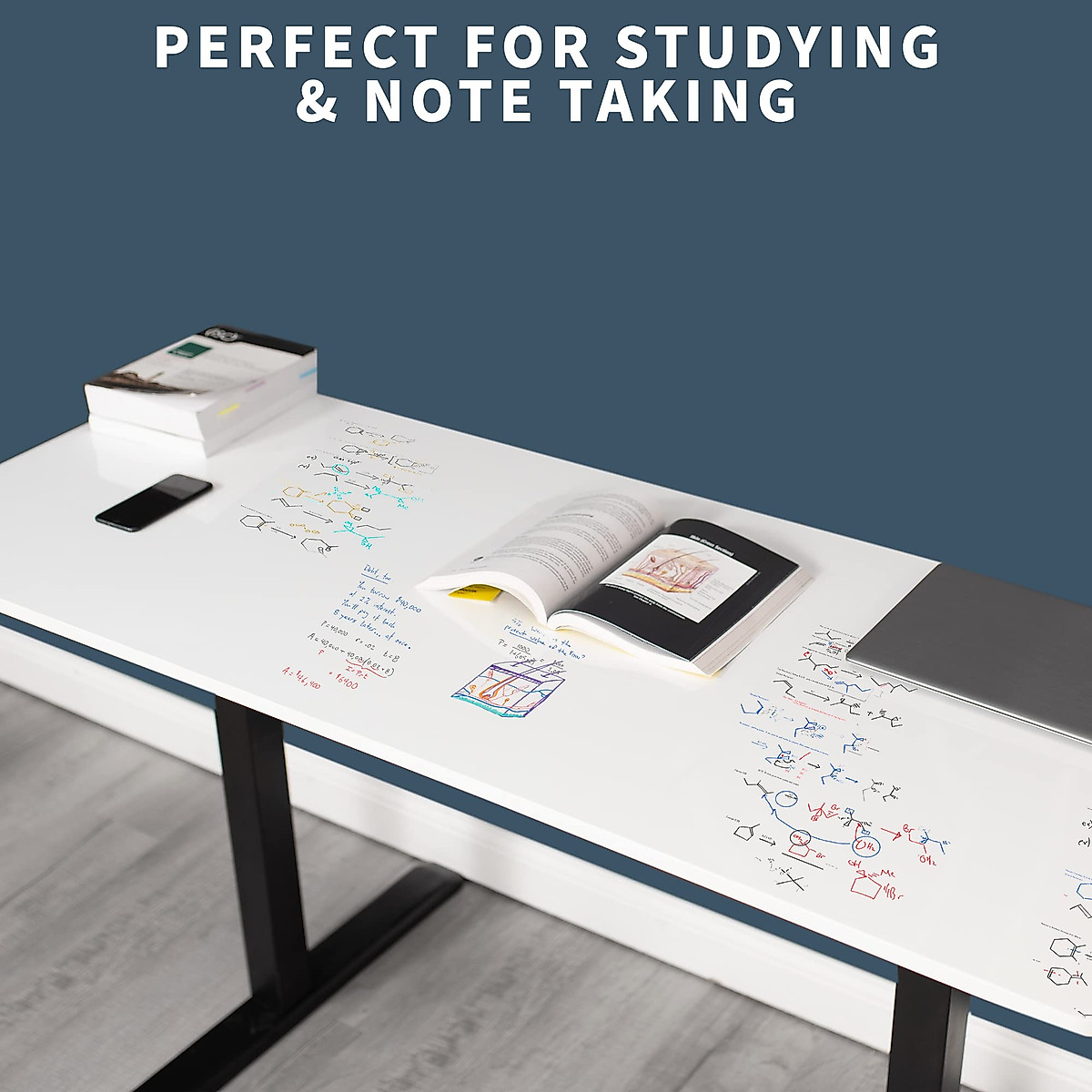 VIVO Dry Erase 60 x 24 inch Universal Solid One-Piece Table Top for Standard and Sit to Stand Height Adjustable Home and Office Desk Frames, Whiteboard Table Top, DESK-TOP6WE