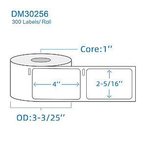 Labelebal 12 Rolls Compatible 2-5/16" x 4"(59 mm x 101 mm) Direct Thermal Labels Replacement for DYMO 30256 Postage Address Shipping Compatible for DYMO & Rollo & Zebra Printer (300 Labels/Roll)