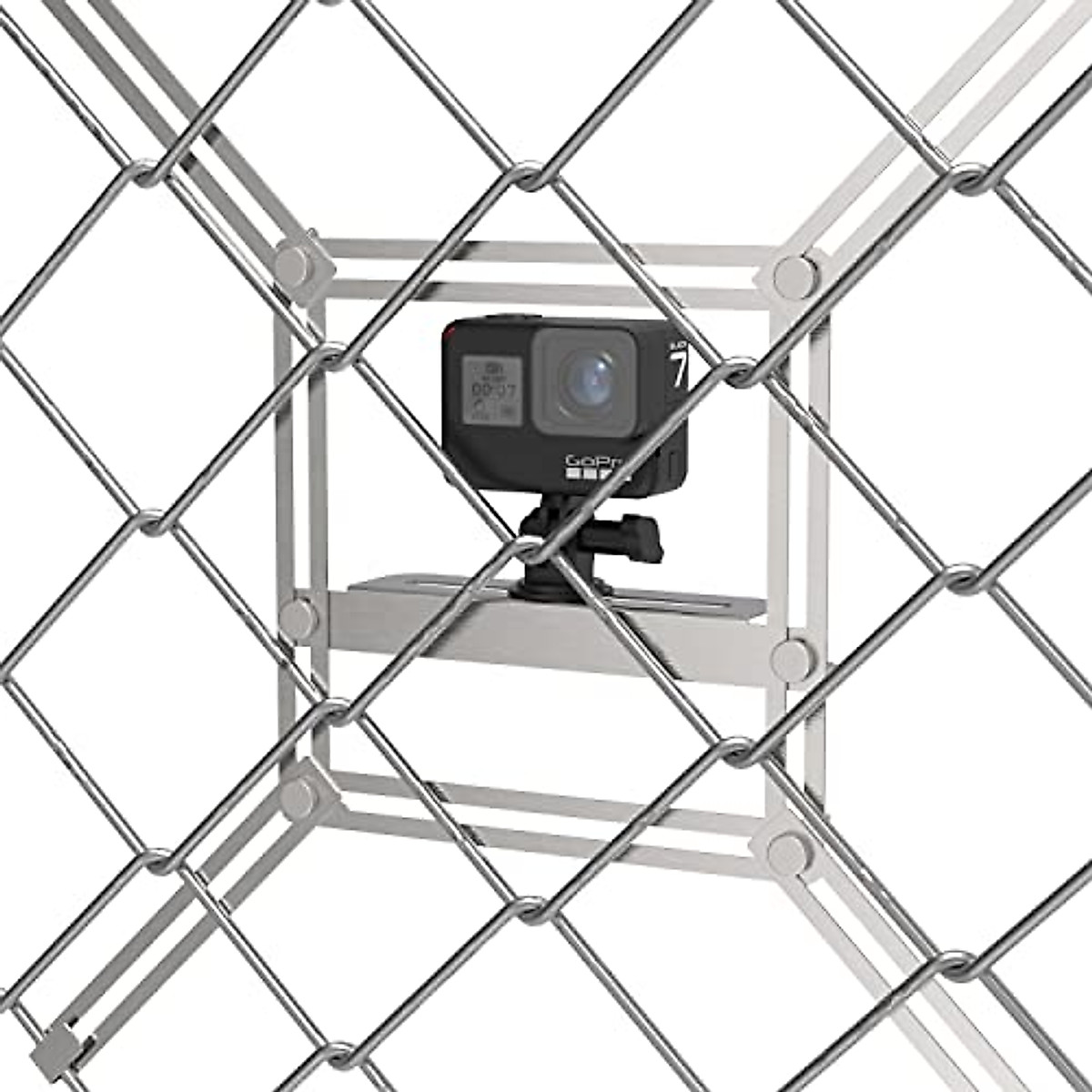 Action Camera Fence Mount Metal Camera Fence Mount for GoPro iPhone, Mevo Start, Phones, to a Chain Link Fence for Recording Baseball/Softball (Mini)