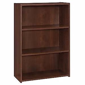 Monarch Specialties I BOOKCASE-36 H/Cherry with 3 Shelves Bookcase, Red