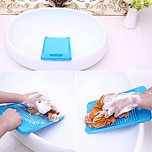 ZYAMY Antiskid Mini Washboard Plastic Washing Board Household for Kids Shirts Clean Laundry Lime Washboard for Laundry, Blue