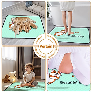 GOLOPET Washable Pee Pads for Dogs 47x32in 2-Pack Thick Reusable Puppy Pads Extra-Absorbent Prevent Leakage Non-Slip for Puppy Playpen, Crate, Whelping Box, Potty Training Reusable,Blue