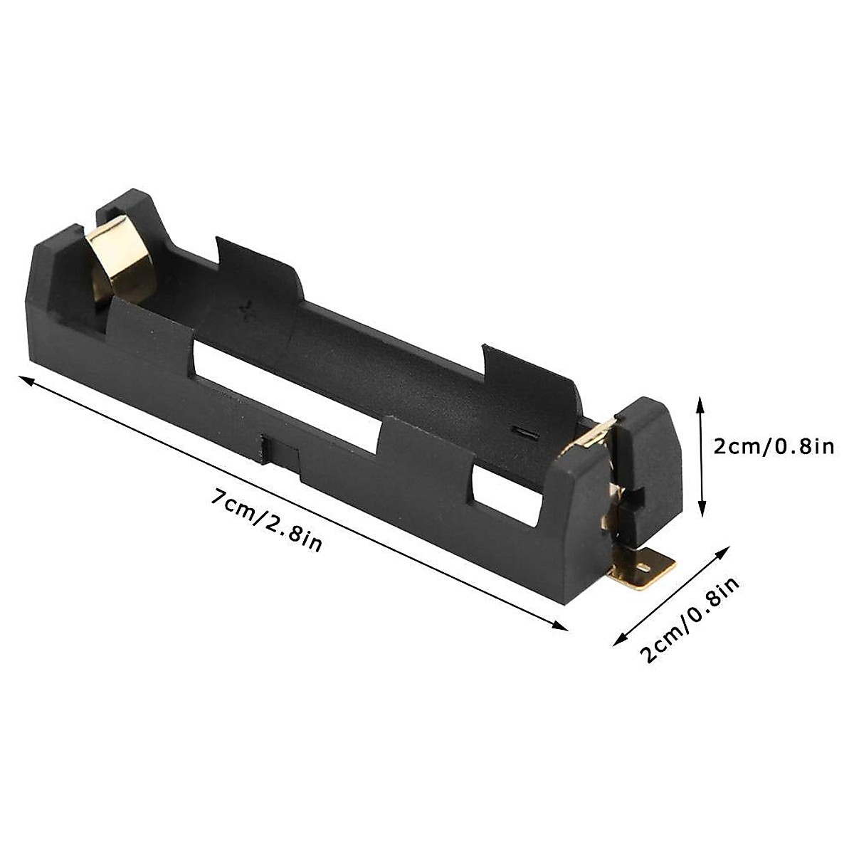 Rechargeable Battery Charger, 2Pcs Black Rechargeable Single Battery Charger Case Battery Holder Box Battery Storage Container for SMD DIY Charging Power Supply