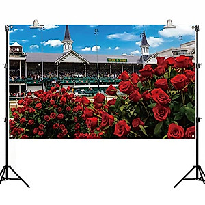 Kentucky Derby Photo Booth Backdrop Churchill Downs Horse Racing Rose Indoor Outdoor Party Photography Home Wall Background Decoration (5.9×3.6ft)