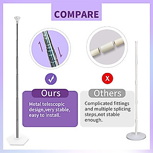 Balloon Column Kit Set Of 2, Balloon Stand for Floor with Base and Metal Telescopic Pillar（6.6ft Adjustable Height）for Birthday,Graduation,Baby Shower, Wedding Party Decoration