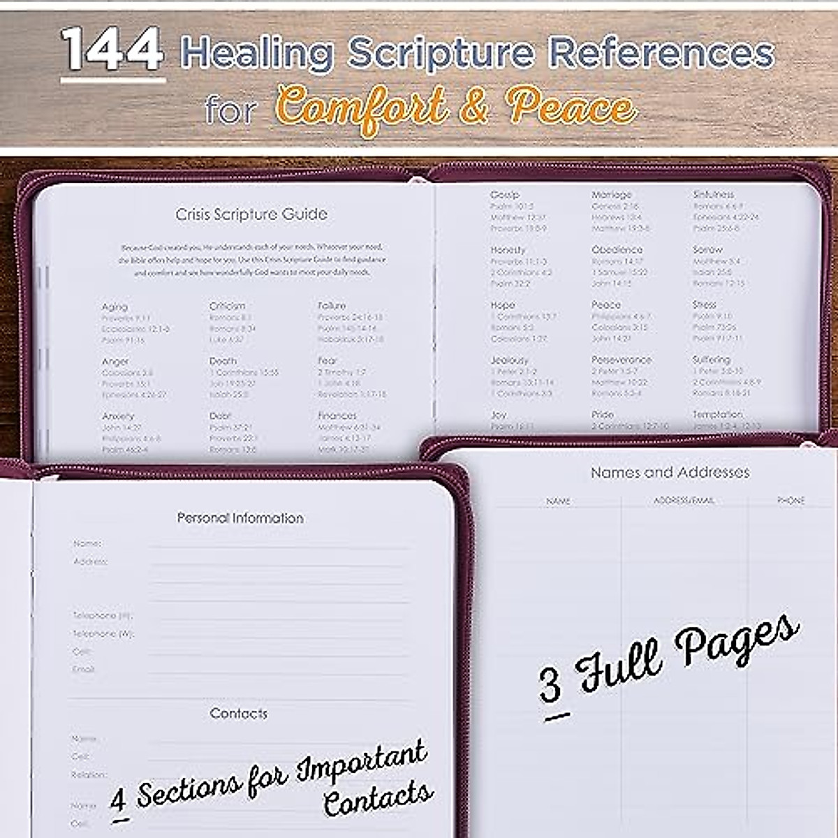 Christian Art Gifts 2024 18 Month Women's Vegan Leather Personal Planner Organizer w/Zipper Closure: Be Still & Know Inspirational Bible Verse, Daily, Weekly, Monthly Planning, Maroon Floral, Large