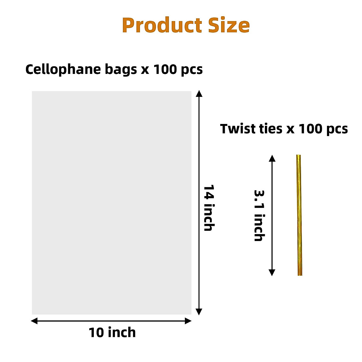 Morepack Cellophane Bags 10x14 Inches Clear Cellophane Treat Bags 100Pieces Cellophane Gift Bags