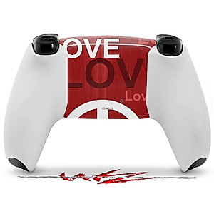 WraptorSkinz Skin Wrap compatible with Sony PS5 DualSense Controller Love and Peace Red (CONTROLLER NOT INCLUDED)