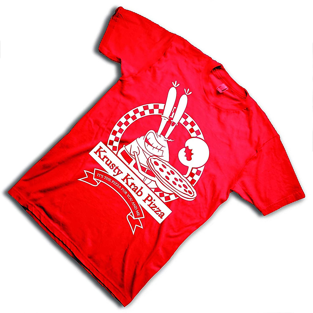 Mens Spongebob Squarepants Classic Shirt - Spongebob Krusty Krab T-Shirt (Red, Medium)