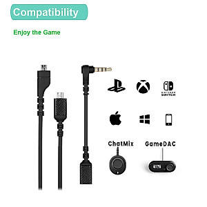 Replacement Arctis Headset Cord Audio Cable Compatible with SteelSeries Arctis 7, Arctis 5, Arctis 3, Arctis Pro Wireless, Arctis Pro Gaming Headsets Cable, 3.5mm Male to Female Cable Adapter Included