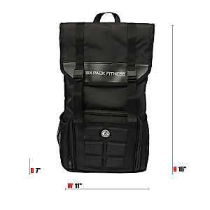 6 Pack Bags Commuter Backpack Meal Prep Lunch Bag with 3 BPA-Free, Reusable, Microwavable, Freezer Safe, Portion-Controlled Containers, Lunch Box with Storage Pockets - (Olive)