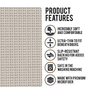 Shape28 Runner Mat Ultra-Thin Kitchen Rug with Non Slip Rubber Backing 60x23” Color Latte 5C