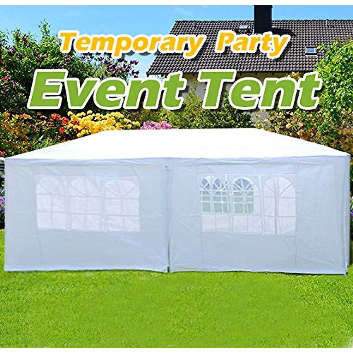 10'x20' Outdoor Party Tent for Birthday, Wedding Parties, Patio Gazebo, Canopy Tent with 6 Removable Sidewalls and 2 Doors, Cater Events Pavilion with Transparent Windows, Waterproof, Easy Set
