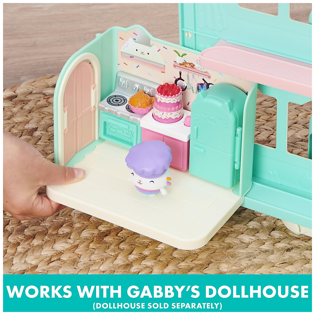 Gabby's Dollhouse, Bakey with Cakey Kitchen with Figure and 3 Accessories, 3 Furniture and 2 Deliveries, Kids Toys for Ages 3 and up