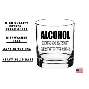 Rogue River Tactical Funny Alcohol Salad Old Fashioned Whiskey Glass Drinking Cup Gift For Him Men Dad Grandpa
