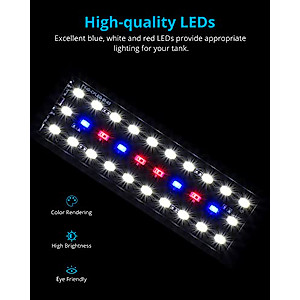NICREW Clip on Aquarium Light, Fish Tank Light with White, Blue and Red LEDs, Planted Aquarium Light for Nano Tank, 2 Lighting Modes