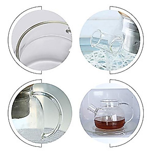 IDEALUX Glass Tea Kettle 64OZ, Large Tea Maker with SUS304 Tea Infuser & Bamboo Lid, Stovetop Safe Tea Pot for Loose Leaf Tea, Teabags Herbal Tea Cold Coffee Tea Brewer for Loose Tea