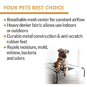 KINAMADE Elevated Pet Bed,Cooling Pet Cot for Large Medium Small Dog/Cat-Portable for Camping,Durable Frame with Breathable Mesh-Good for Summer Beach Sunbathing