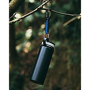 REHTAEL Paracord Keychain with Carabiner for Keys/Knife for Camping/Hiking (4Pack;2BlackBlue+2BlackOrange)