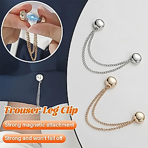 Multi-Function Magnetic Clothing Clips, 4 Pack Strongest Magnetic Strength Buttons Clips, Magnetic Shirt Accessories, Hijab Magnets with Chain, Shawl Clips for Women Magnetic Clothing Accessories