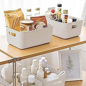 Besli Pack of 6 Small Storage Bin,Durable Storage Basket Cabinet Organizer