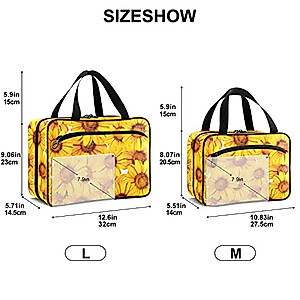 Naanle First Aid Bag Yellow Watercolor Sunflower Empty Medium Medicine Storage Bag Emergency Treatment Medical Bags Travel Medicine Bag Pill Bottle Organizer for Vitamin Supplement