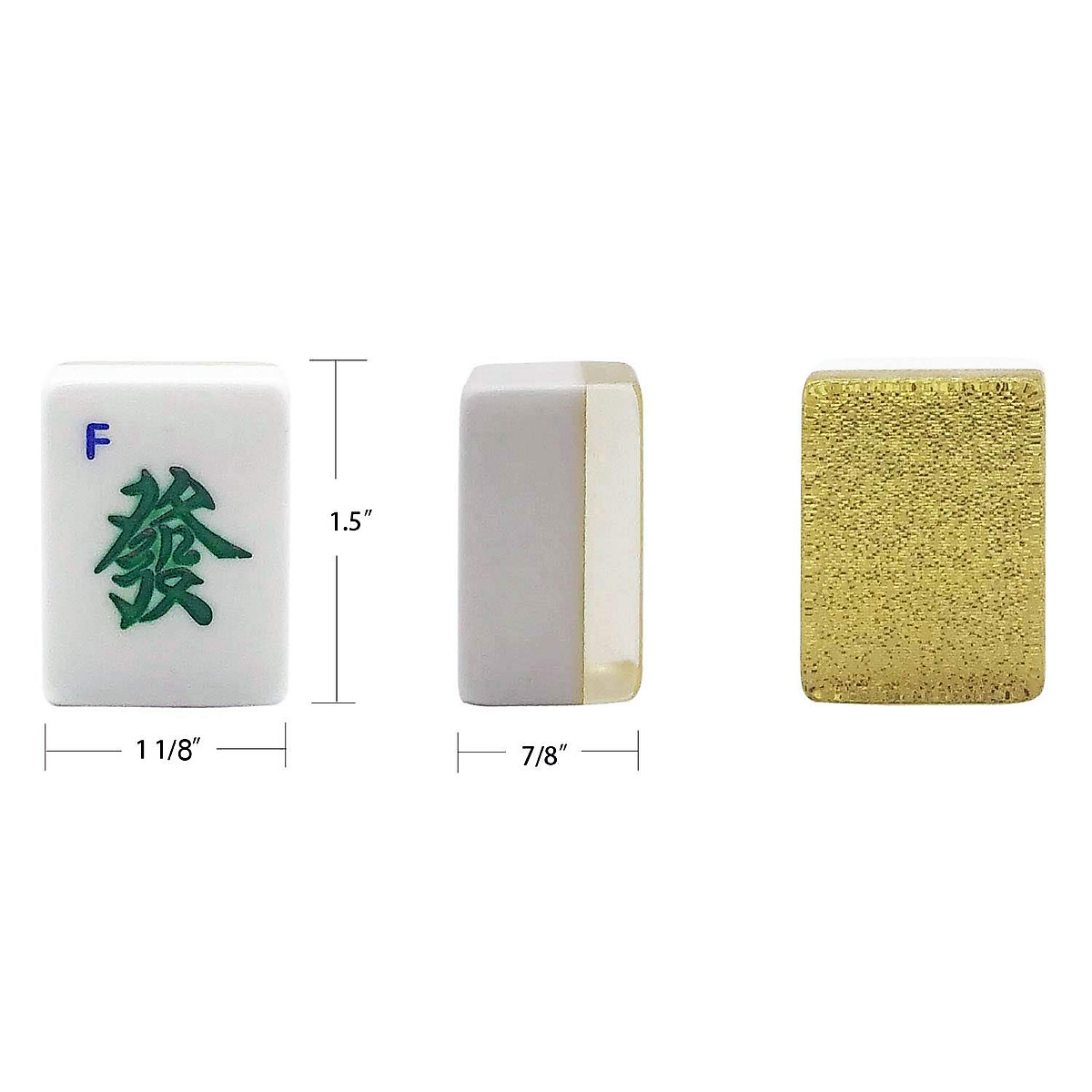 Chinese Mahjong X-Large 144 Numbered Acrylic Tiles 1.5" Large Gold Tile with Carrying Travel Case Pro Complete Mahjong Game Set - (Mah Jong, Mahjongg, Mah-Jongg, Mah Jongg, Majiang)