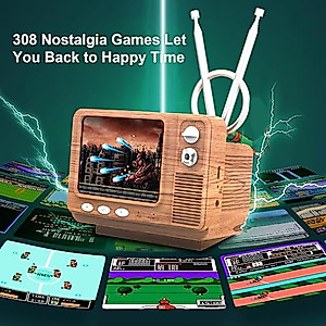 Retro Handheld Games Console with 308 Classic Games 3 Inch Screen Mini TV Video Games Player Support AV Output Electronic Games Xmas Gift for Boys Girls 4-12
