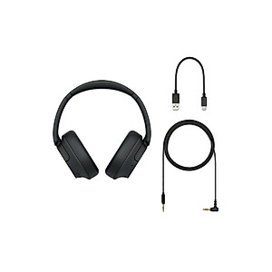 Sony WHCH720N Wireless Over The Ear Noise Canceling Headphones with 2 Microphones (Black) Bundle with Bluetooth Locator Keychain (2 Items)