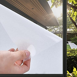 Harvakids Window Privacy Film,Frosted Glass Window Film,Heat Blocking Window Tinting Film for Home Office, Non Adhesive, Static Cling,Removable Reusable Frosting Bathroom Door Window Covering