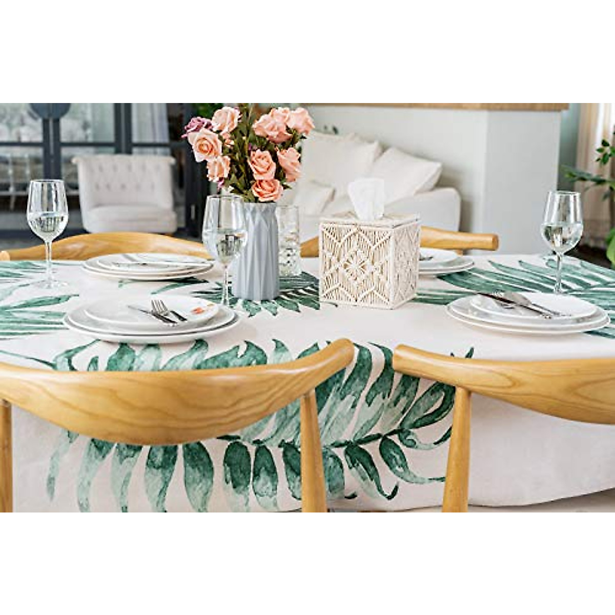 Mkono Macrame Tissue Box Cover and Boho Storage Baskets Organizer for Home Bedroom Living Room College Dorm Bed, Set of 3