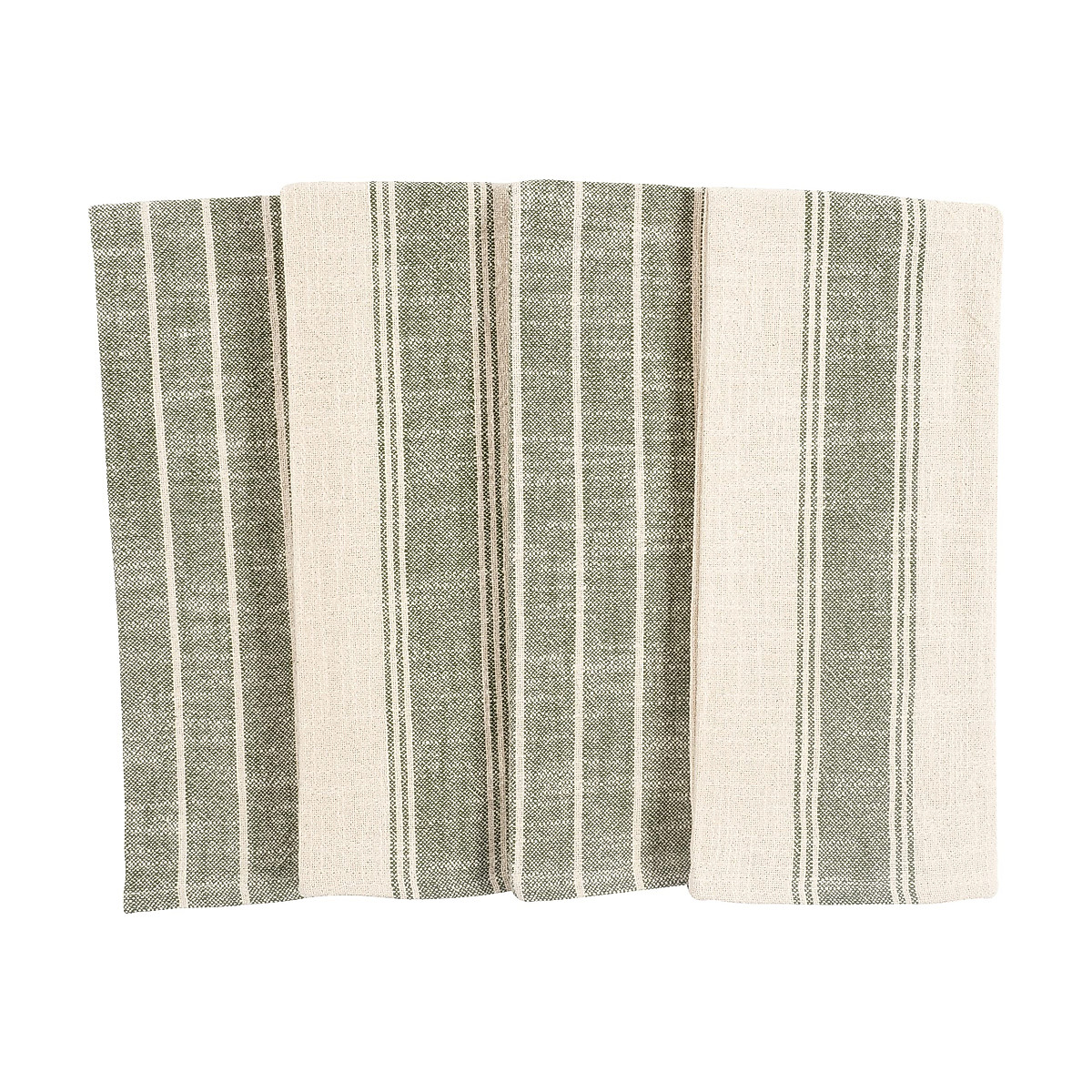 KAF Home Set of 4 Natural Rustic Farmhouse Slubbed Kitchen Towel | 100% Cotton Dish Towel, 18 x 28 Inches | Soft and Absorbent | Set of 4