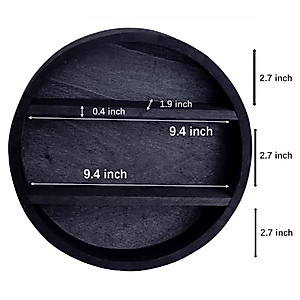 ZacoTrade Black Wooden Full Moon Shelf, Crystal Display, Mounted Wall Hanging Shelf Home Decor for Bedroom Bathroom,Full Moon Floating Shelves