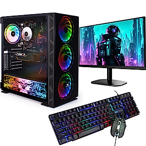 Veno Scorp Budget Gaming PC 22” Bundle Intel Core i3-8GB RAM - 500GB HDD – GT 710 2GB NeonZilla ARGB Gaming Case - WINDOWS 10