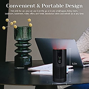 SISMEL Mini Air Purifier for Car,Silent Rechargeable Portable Air Purifier Lonizer with Display Screen,Air Purifier with HEPA Filter,for Car,Home,and Office(Black)