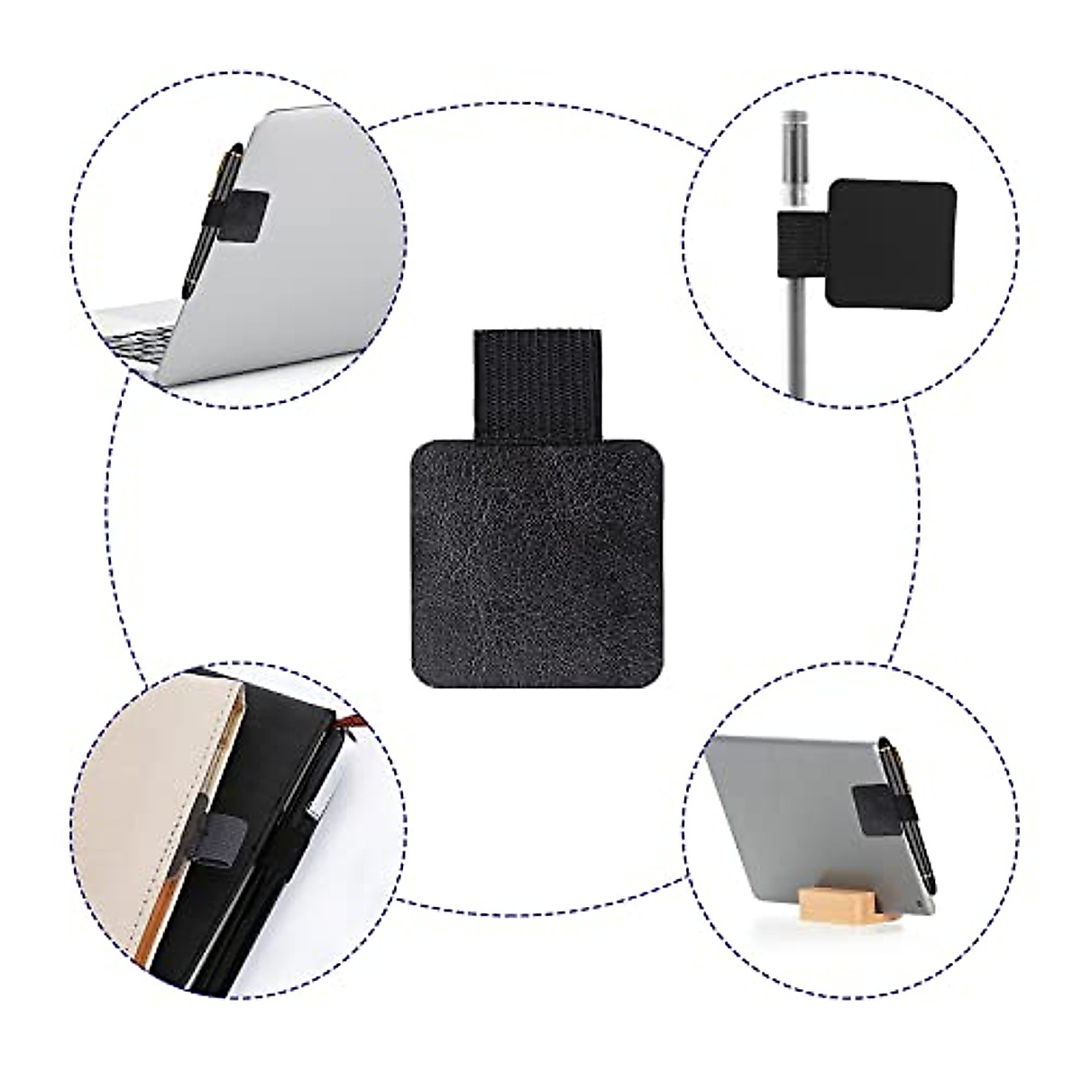 cobee Pen Loop, 10pcs Self-adhesive Pen Holder Elastic Band Pencil Elastic Loop Leather Pen Loop Holders Notebook Pen Holder Strong Adhesive Pen Rings Muti Color Pen Loop Holders for Notebooks