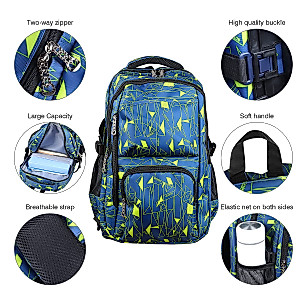 VILINKOU Rolling Backpack School Bag High-Capacity Backpack for Girl and Boy Rolling Trolley Bags Six Wheels Climbing Stairs (Yellow Box)