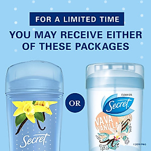 Secret Clear Gel Antiperspirant and Deodorant, Vanilla (Pack of 2)