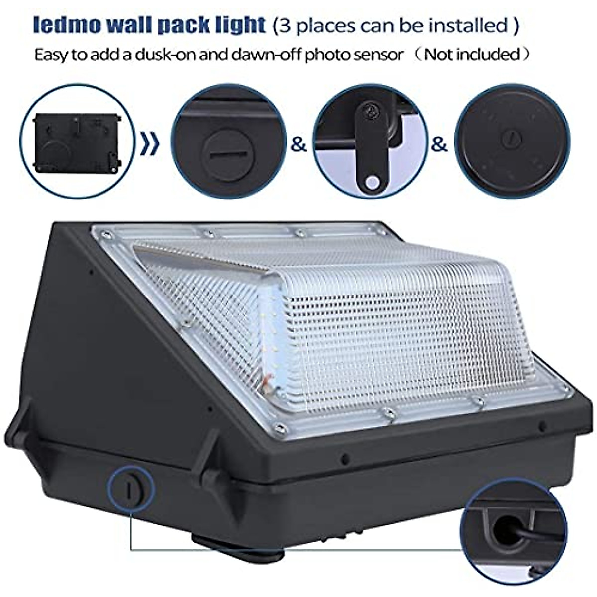 LEDMO 4 Pack LED Wall Pack Lights 120W - Repalces 800W HPS/HID Light 15600LM Wall Mount Light 5000K Commercial and Industrial Outdoor Security Flood Lighting for Buildings Warehouses Parking Lots Yard