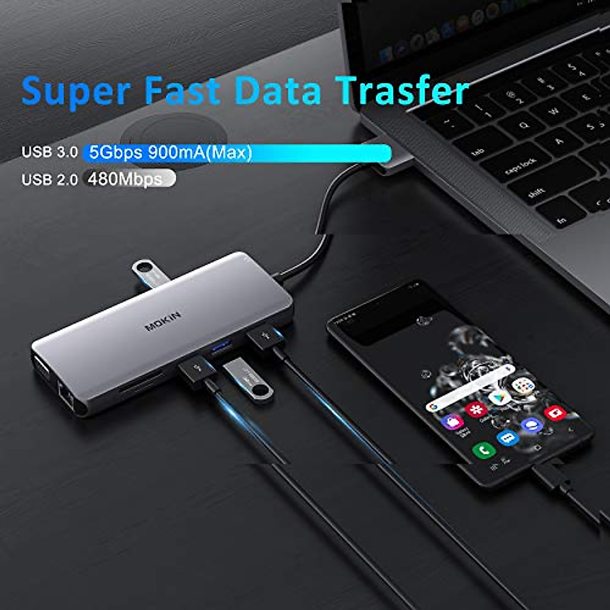 MacBook Pro Docking Station Dual Monitor HDMI Adapter,12 in 1 USB C Adapters for MacBook Pro Air Mac HDMI Dock Dongle Dual USB C to Dual HDMI VGA Ethernet AUX 4USB SD/TF100W PD