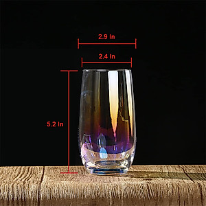 LamChyar Drinking Glasses, Iridescent Highball and Water Glasses, for Water, Juice, Beverage(4 Pcs)
