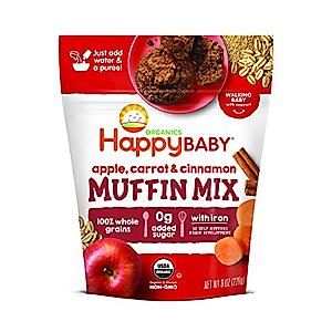 Happy Baby Organics Muffin Mix, Apple Carrot & Cinnamon, 8 Ounce Pouch (Pack of 1)