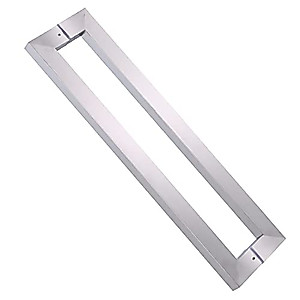 SUCHETA 304 Stainless Steel Back to Back Door Handle,Rectangle Square Bar Flat Shape Modern Entrance Modern Door Handle Pull Shower Glass Sliding Barn Door Interior Exterior Modern Door Handle (Size