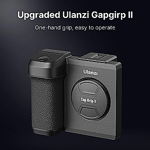 ULANZI CG01 Phone Tripod Mount with Remote Control Cell Phone Tripod Adapter Grip Holder, CapGrip II Smartphone Handle Grip with Detachable Wireless Camera Shutter for iPhone Video Photo Shooting