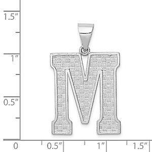 Solid 925 Sterling Silver Initial Letter M Alphabet Charm Pendant 35mm
