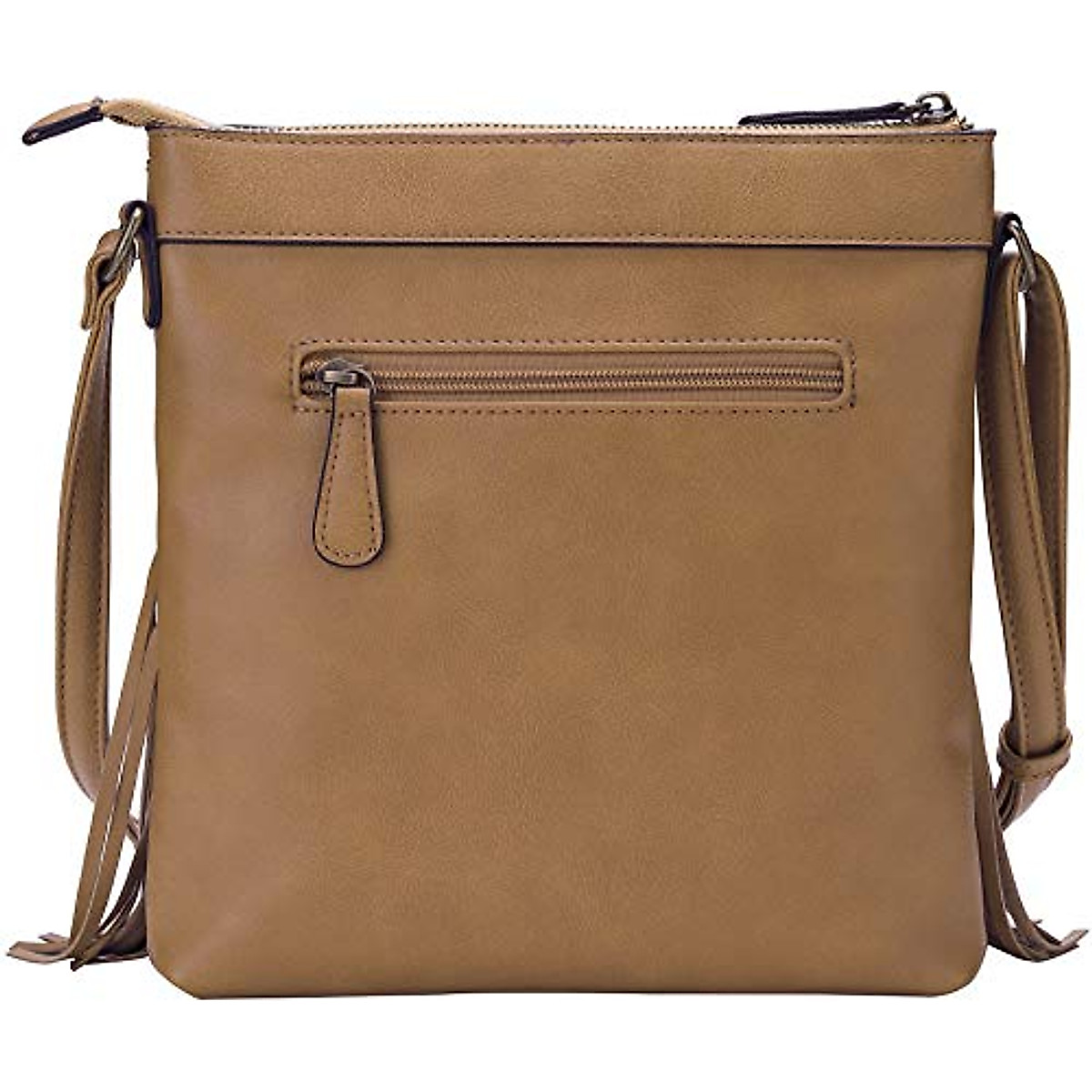 B BRENTANO Vegan Fringed Crossbody Bag with Studs (Mustard)