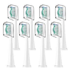 Toothbrush Heads for Philips Sonicare Replacement Brush Heads with Protective Cover Soft Dupont Bristles Electric Toothbrush Replacement Heads for Oral Health, 8 Pack