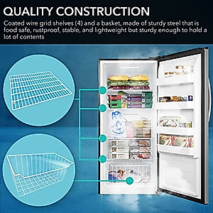 Whynter UDF-139SS/UDF-139SSa 13.8 cu.ft. Energy Star Digital Upright Convertible Deep Freezer/Refrigerator – Stainless Steel