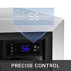 ICEJUNGLE Under Counter Refrigerator, Stainless Steel Under Counter Drawer Fridge Beverage Fridge Refrigerator with Digital Displayfor Outdoor and Home Use