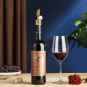 GIXSEGIE 2 Pack Weighted Stainless Steel Pourers, Auto Flip Oil Dispenser Spouts, Balsamic Vinegar Pour Spouts, Olive Oil Spouts, Liquor Bottle Pourers - Gold